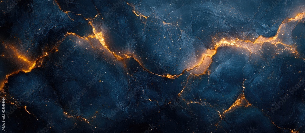 Navy blue marble texture with golden veins close-up high-resolution ...