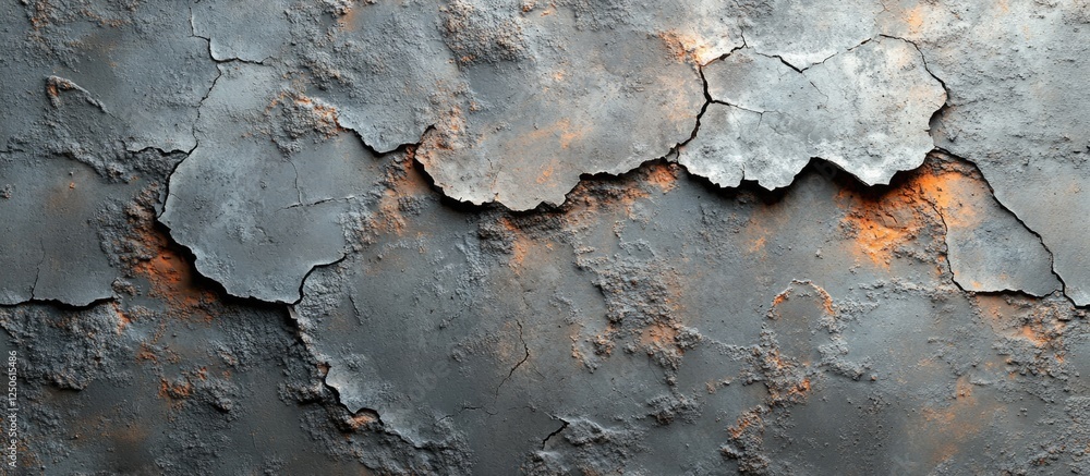 Weathered grey concrete bunker wall with cracks and texture for ...