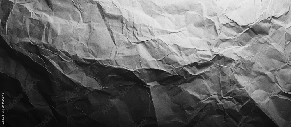 Crumpled gray paper texture background with intricate wrinkles and ...