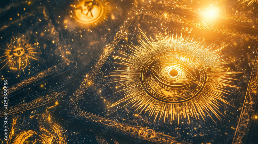 Occult, witchcraft and magic icons or symbols. Esoteric signs, tarot ...