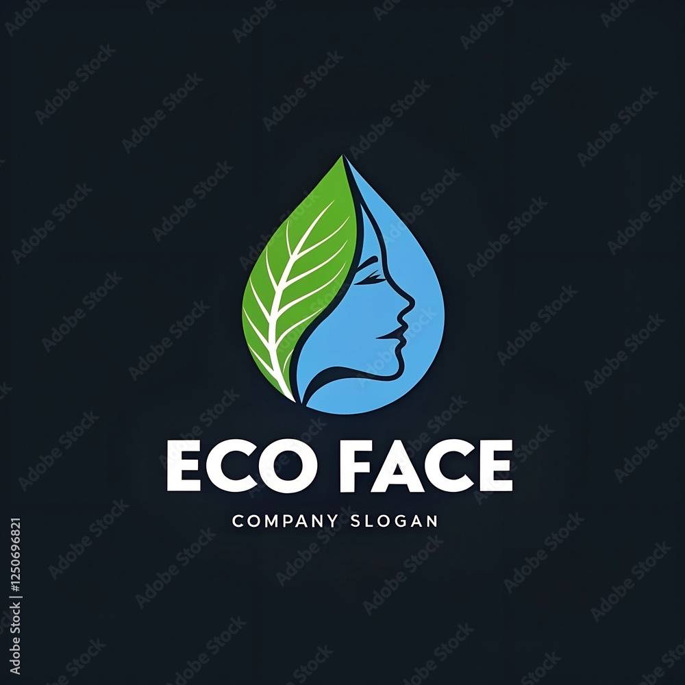Face with leaf beauty logo design Stock Illustration | Adobe Stock