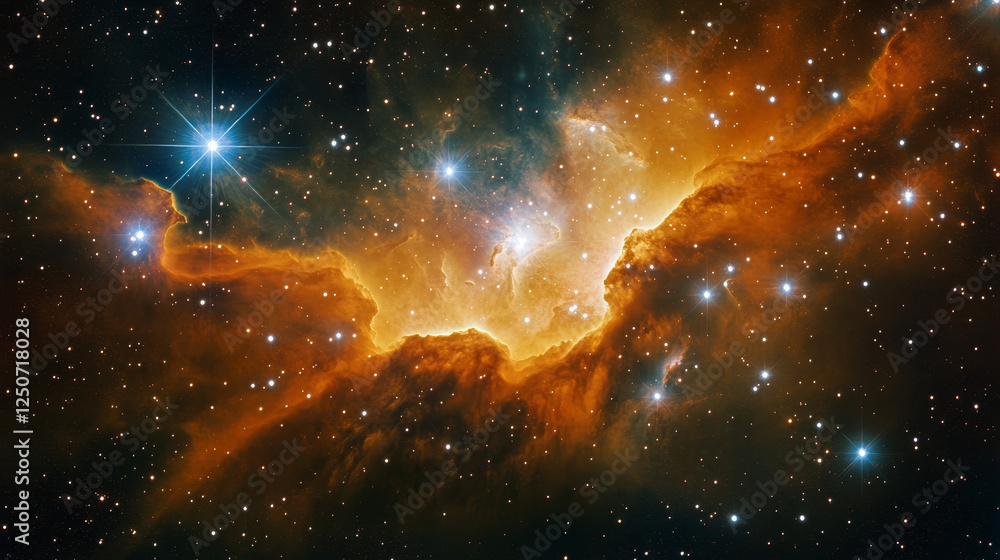 Starry universe and space galaxy nebula landscape cartoon posters with ...