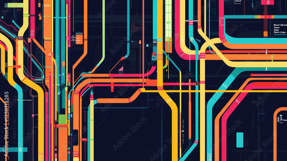 Metro, underground transport scheme map, urban subway system. Vector ...