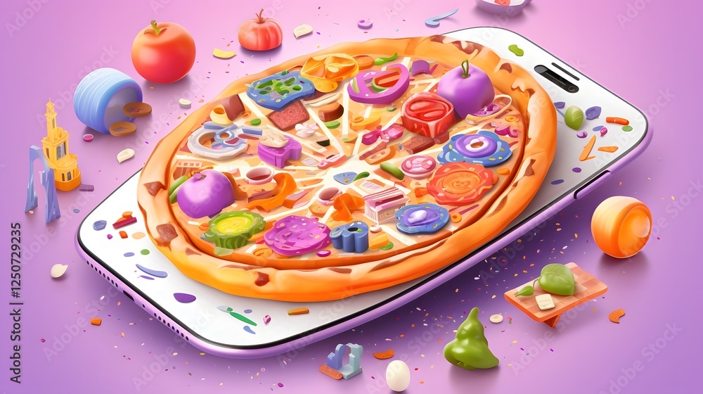 Digital Food Delivery App Interface Featuring a Map Zooming Into a ...