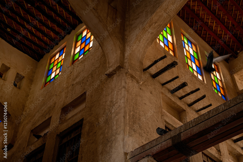 Doha, Qatar - January 31, 2025: Historic building housing Falcon Souq ...