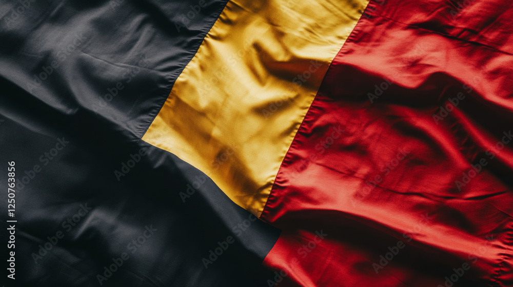National flag of Belgium kingdom, tricolor of three vertical equal ...