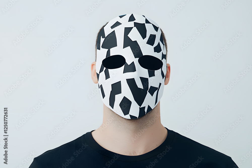 Protest masks featuring dynamic facial recognition patterns ...