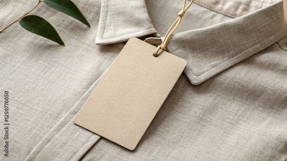 Realistic price tag mockup featuring a smooth cardstock tag on a ...