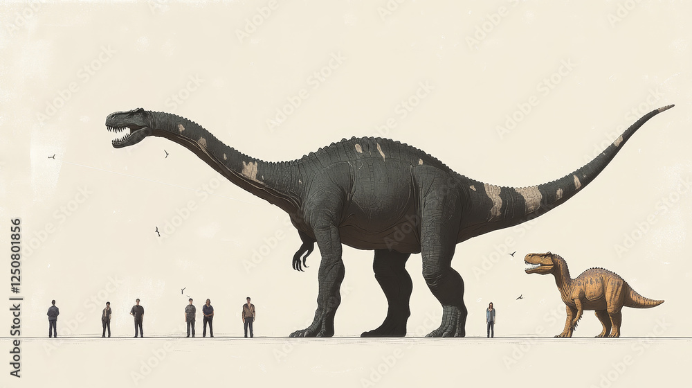Dinosaurs size to human comparison infographics. Paleontology ...