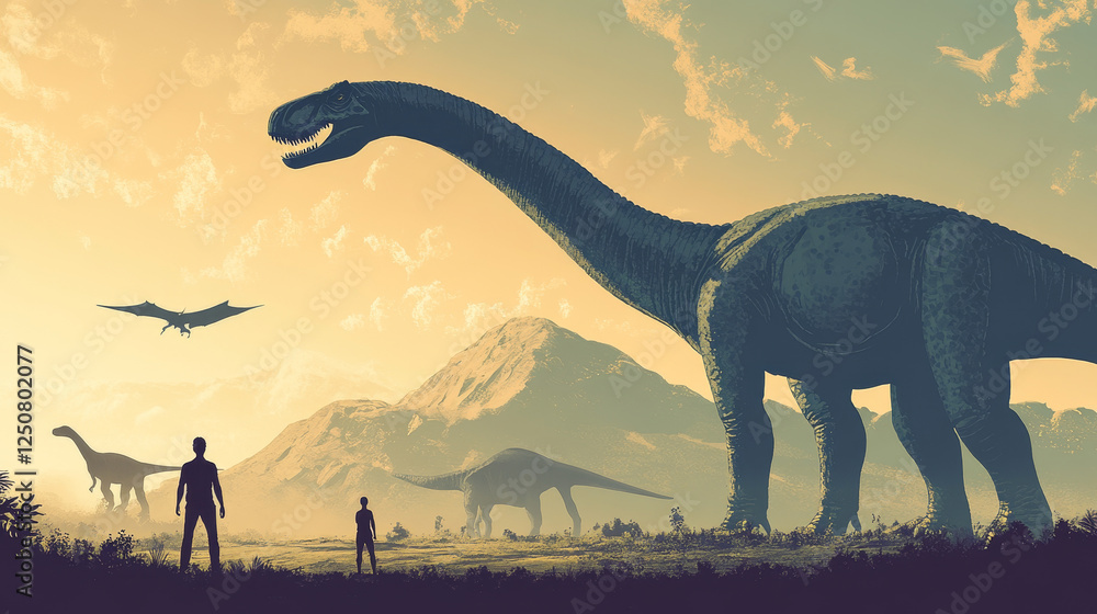 Dinosaurs size to human comparison infographics. Paleontology ...