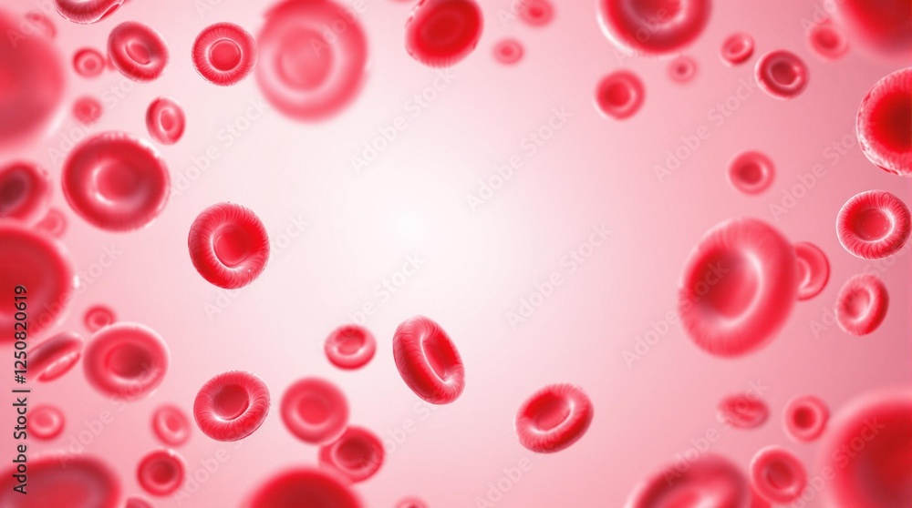 Visually striking image of red blood cells in a fluid environment ...