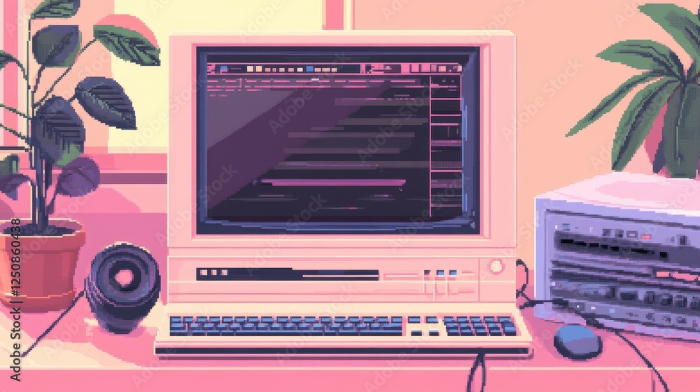 Retro old computer user interface,Pink Y2K computer window page and ...