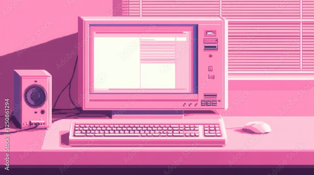Retro old computer user interface,Pink Y2K computer window page and ...