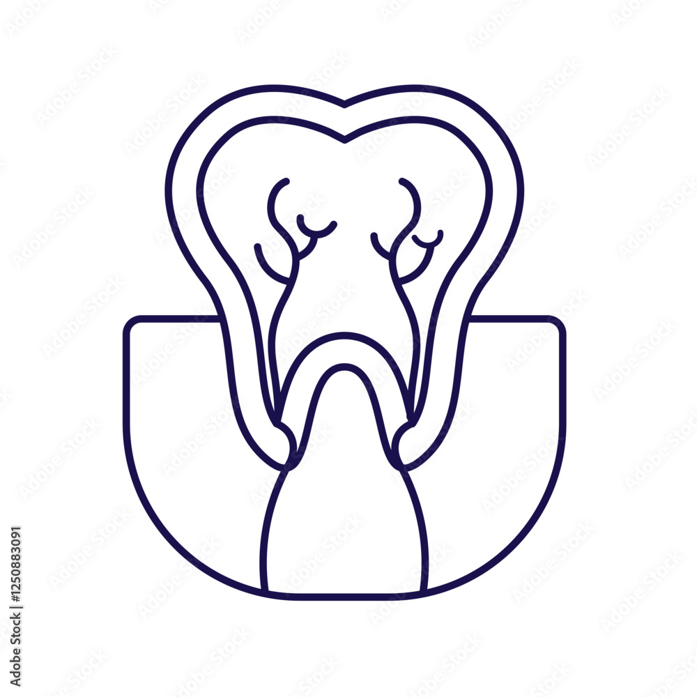 Dental Care Icon Outline-20This image is a minimalistic, outline-style ...