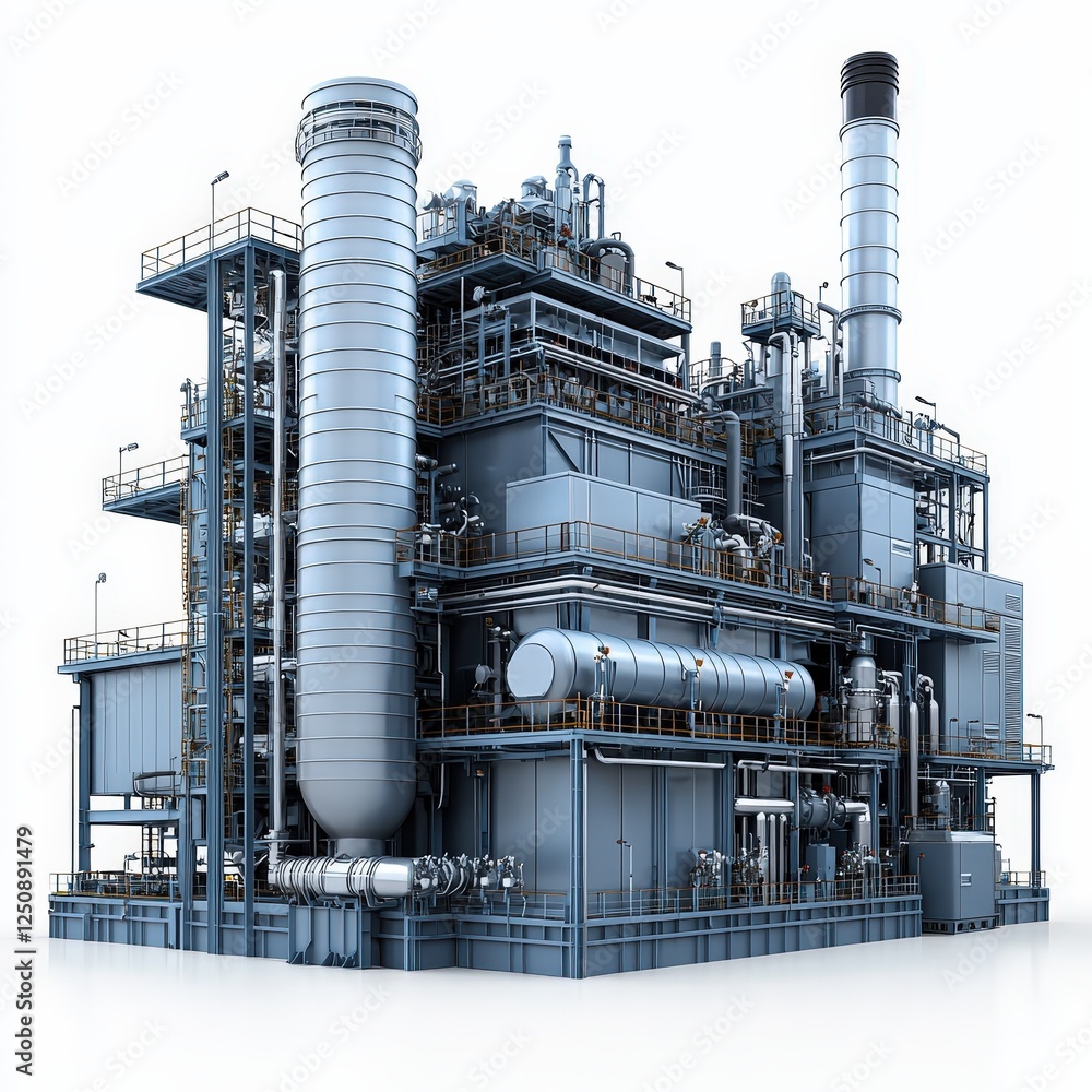 Industrial powerhouse: a detailed view of a modern manufacturing plant ...