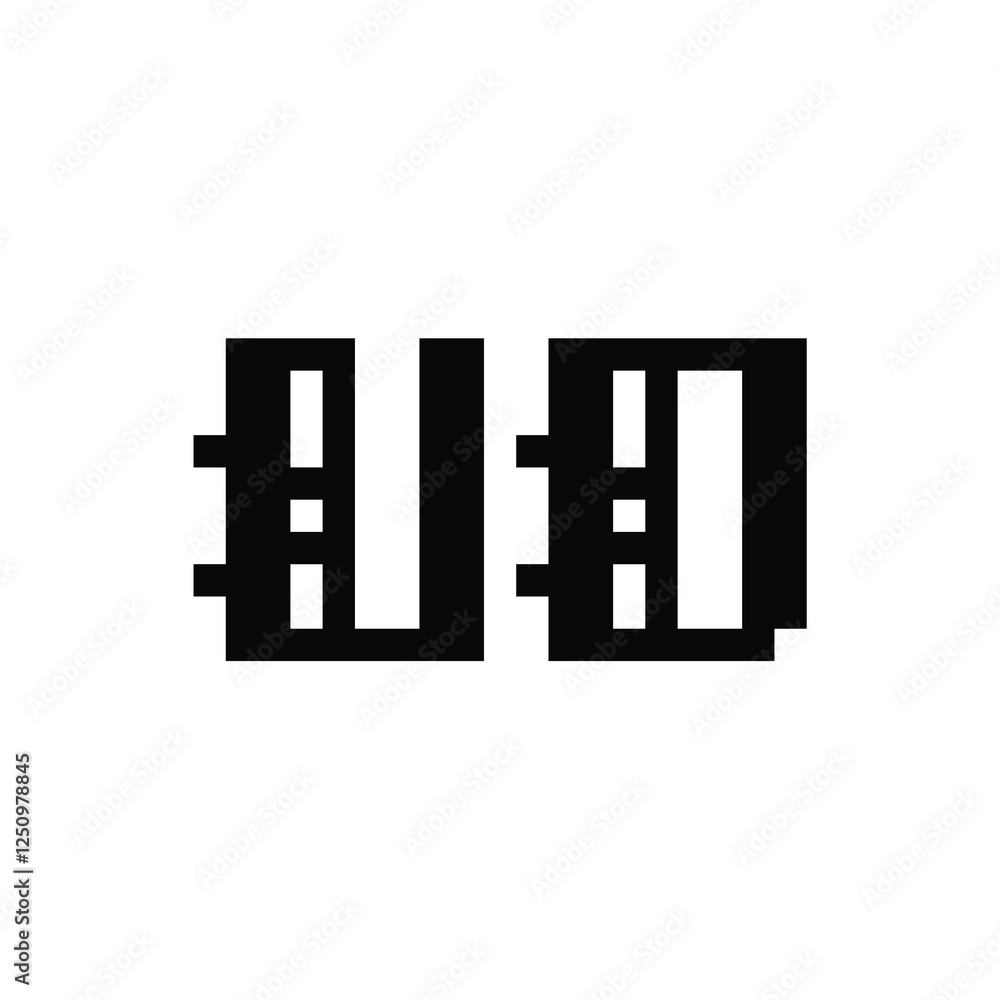 UD monogram logo design letter text name symbol monochrome logotype ...