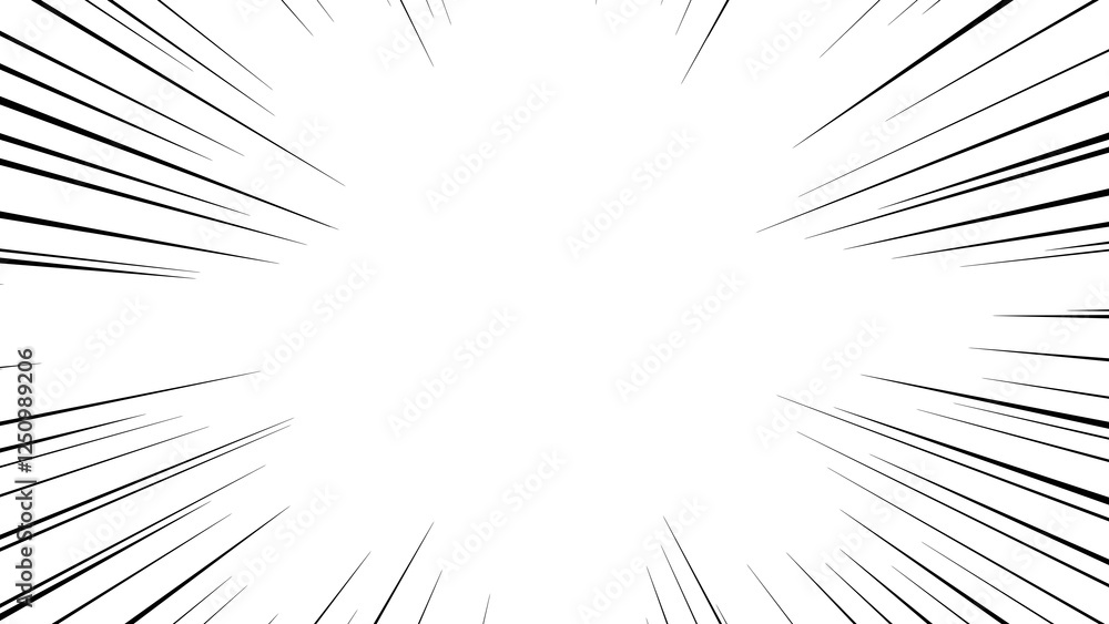 Energetic black and white manga speed lines creating a dramatic and ...