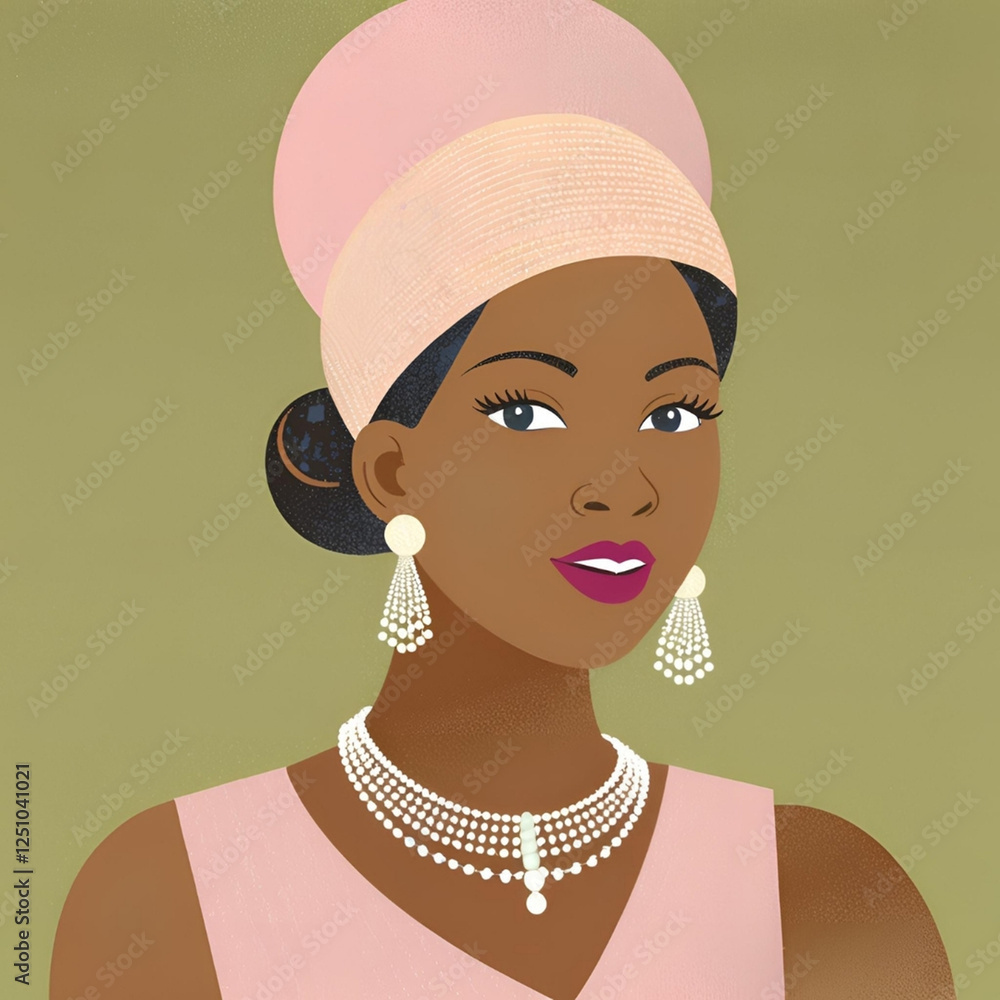 Stock-Illustration „Bridgerton, Regal Era, Beautiful African American ...