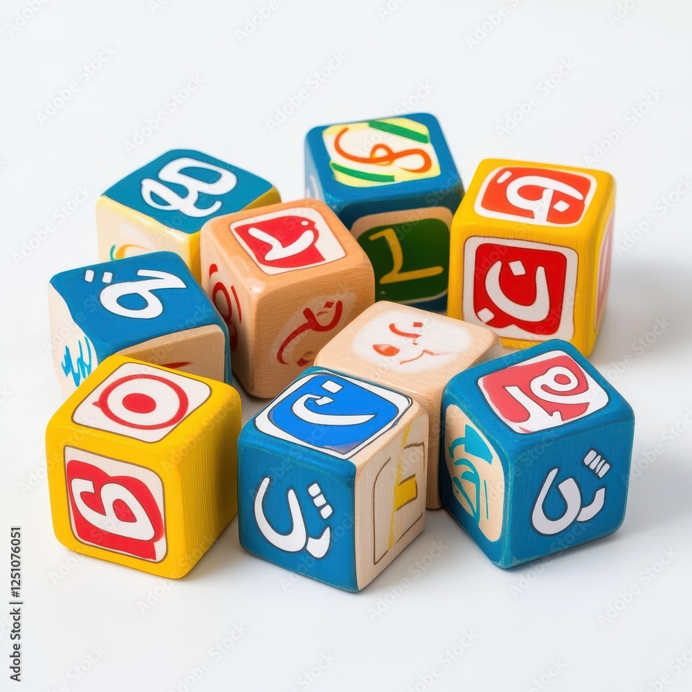 Arabic alphabet learning blocks isolated on white background. Stock ...