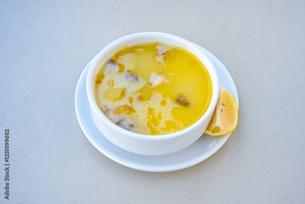 Turkish Traditional Tripe Soup. Iskembe, tuzlama, sirdan, beyran, ayak ...