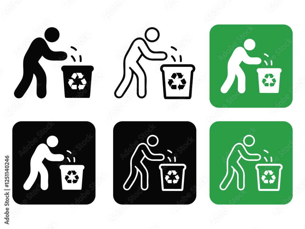 Tidy man symbol, do not litter icon, keep clean, dispose of carefully ...