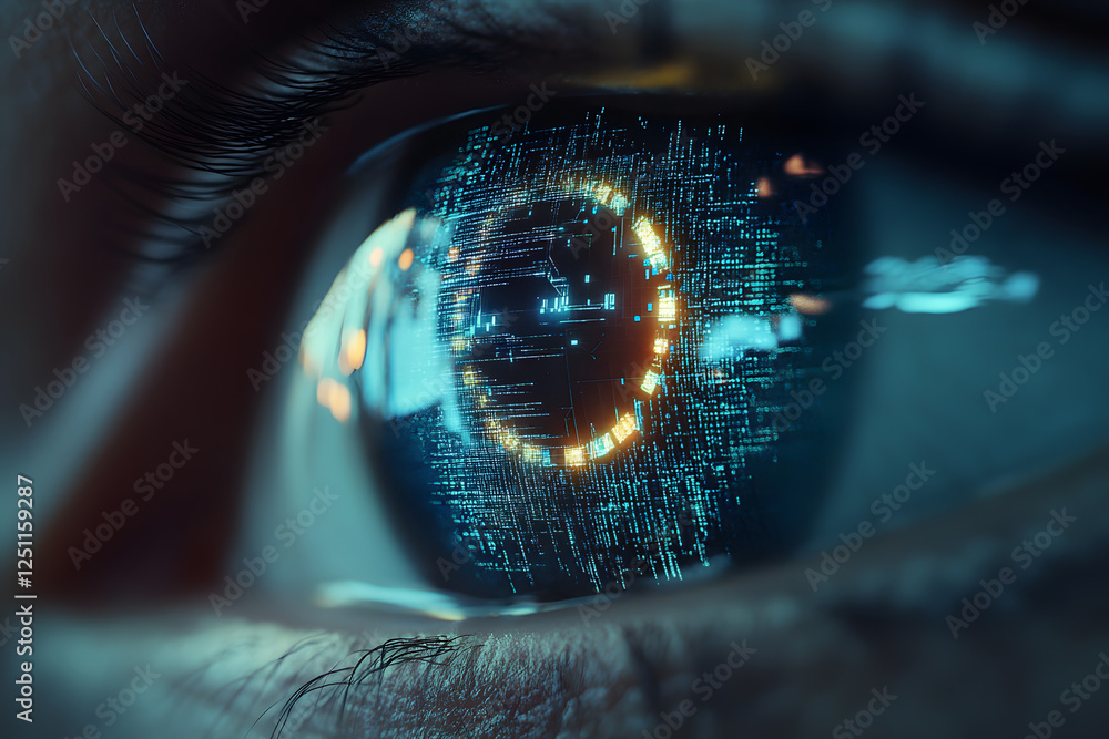 Human eye with cyber retinal recognition for neuro link connection ...