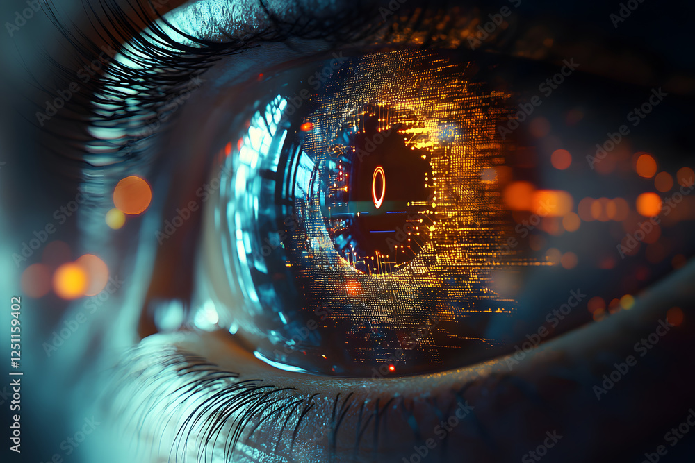 Human eye with cyber retinal recognition for neuro link connection ...