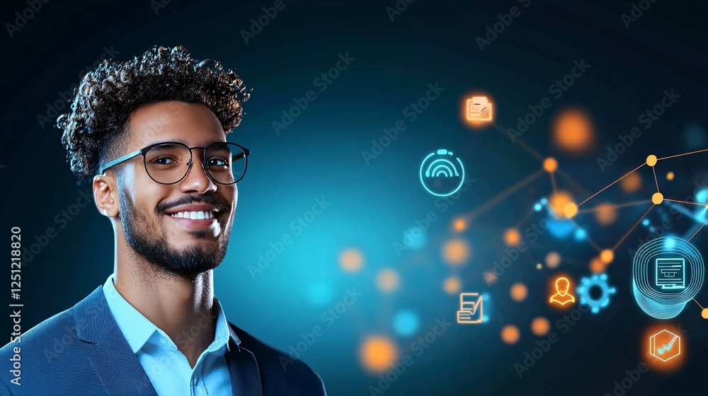 Freelancer using AI task planner Stock Photo | Adobe Stock