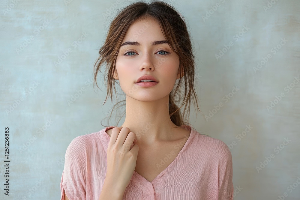 Acid Reflux Symptoms in Asian Woman Natural Light Portrait Close Up ...