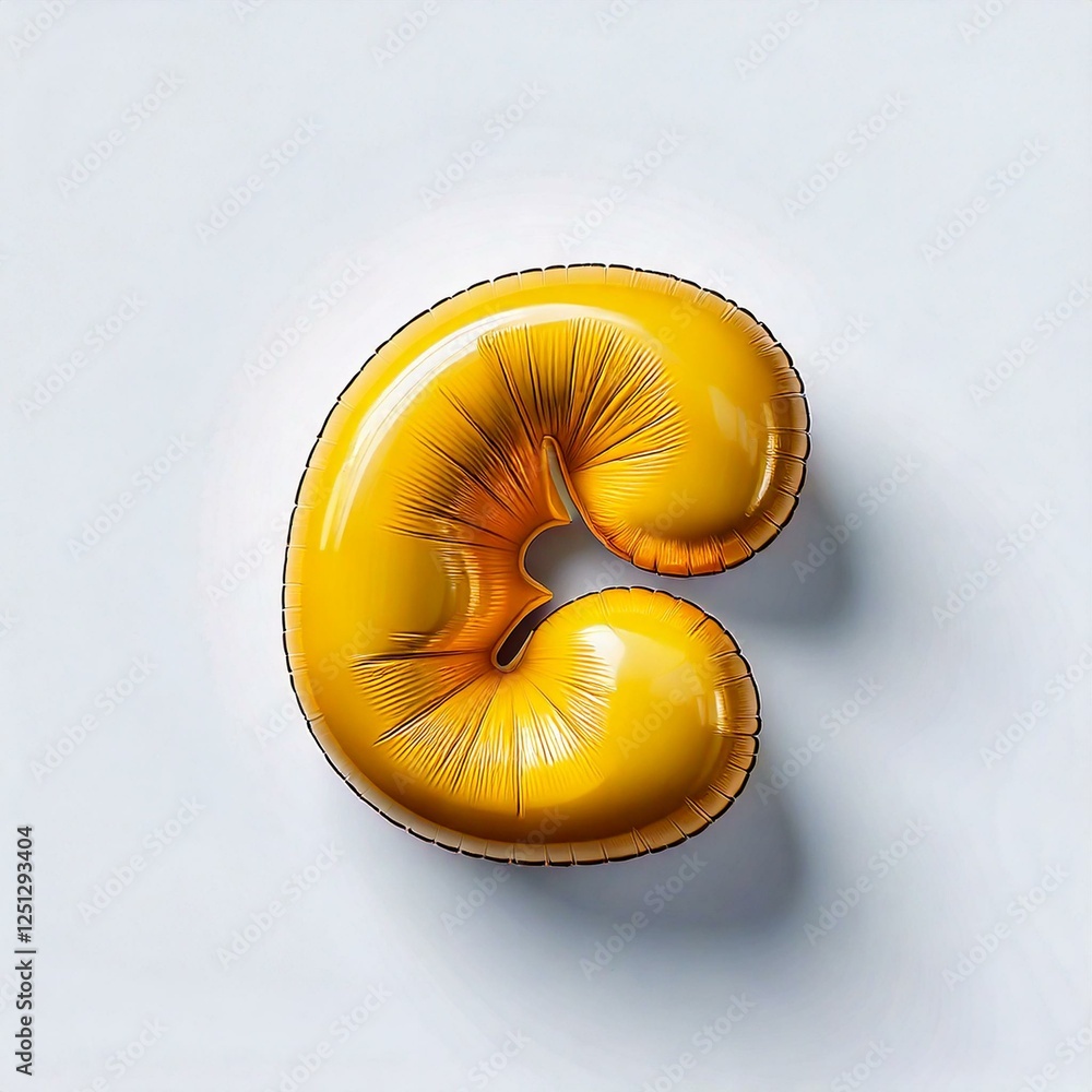 Inflated Letter С with Fabric Texture on Neutral Background, letters ...