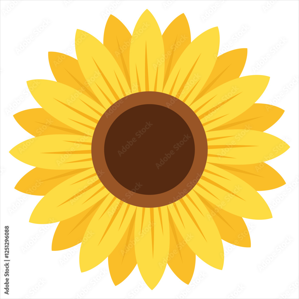 Title Simple cartoon sunflower. Suited for childrens books, educational ...