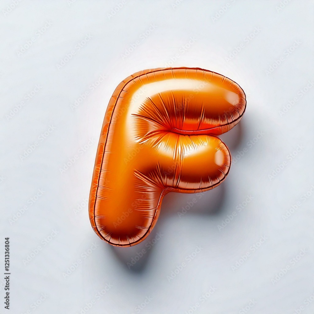 Foto de Stock Reference Image: Inflated Letter F with Fabric Texture on ...