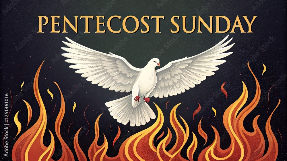 Pentecost Sunday: Celebrating the Descent of the Holy Spirit Stock ...