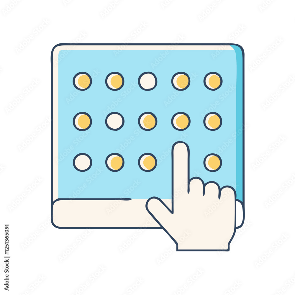 braille icon, braille vector illustration-simple illustration of ...