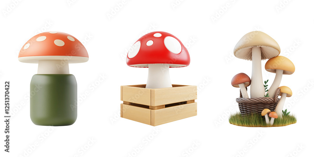 Mushroom Variety Pack: A collection of three whimsical illustrations ...