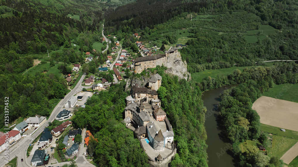 Orava castle - Oravsky Hrad in Oravsky Podzamok in Slovakia. Medieval ...