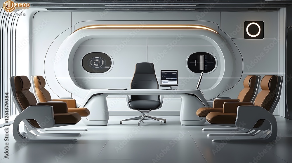 Futuristic Minimalist Office Design from the Year 3500 with Sleek ...