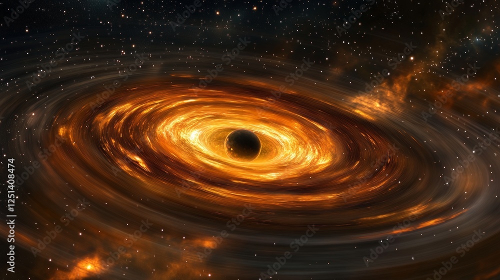 Interstellar black hole with glowing accretion disk and singularity ...