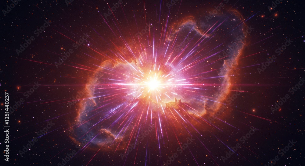 Cosmic Explosion: A vibrant, mesmerizing image of a supernova exploding ...