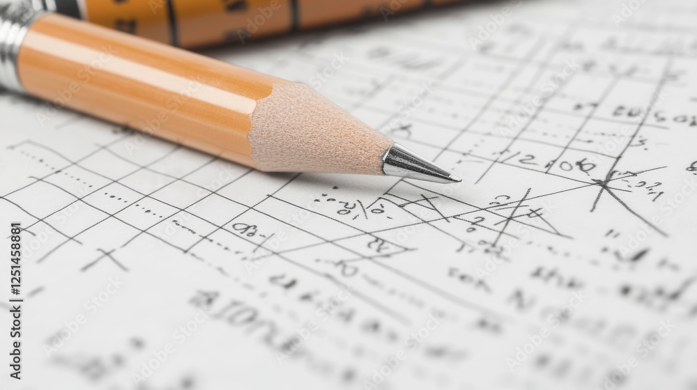 trigonometry math book equations and formulae handwritten on white ...