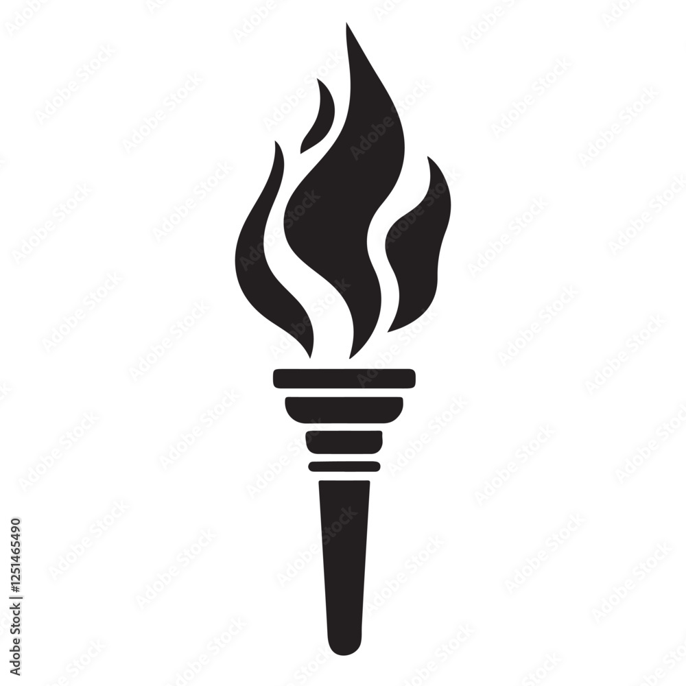 Classic Olympic Torch Silhouette Illustration Vector Graphics Resource ...