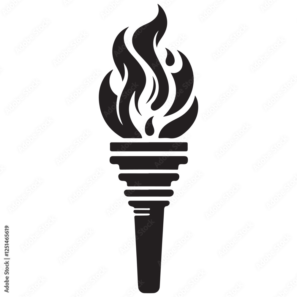 Torch Flame Vector Illustration for Symbolism and Design Projects Stock ...