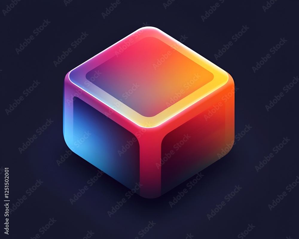 Detailed shot of a stylish, gradient icon with dynamic color shift ...