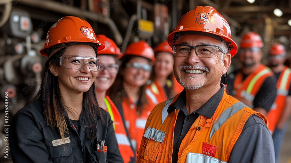 Safety officer instructing workers on proper lifting techniques in ...