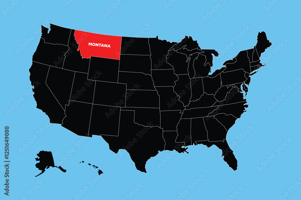 Stock-Vektorgrafik „Montana State, USA, vector map isolated on United ...