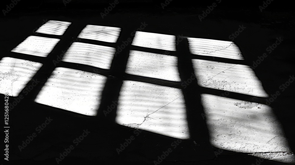 Realistic diagonal lines gobo effect with shadows for surface light ...