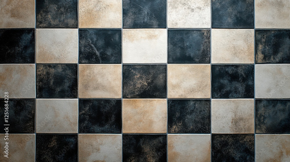 Checkered tile pattern design interior space digital image contemporary ...
