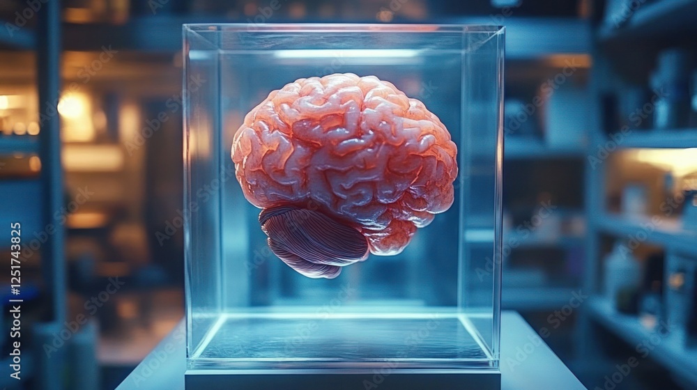 Hyper-realistic 3D Printed Brain Sculpture in Lab Setting Showcases ...