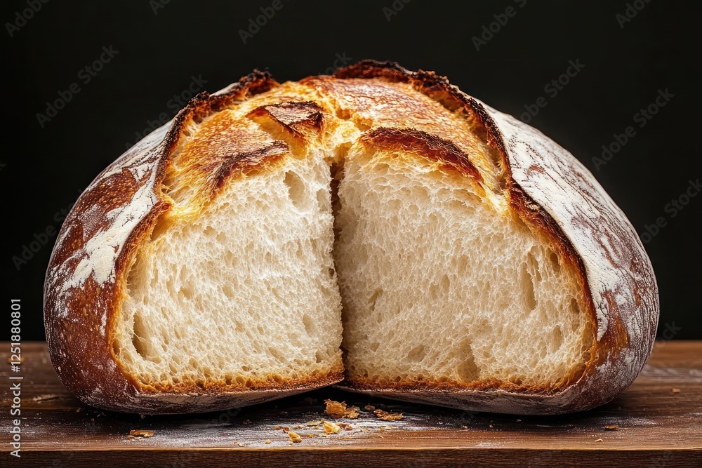 Stock-Foto „Freshly baked bread is displayed as a significant symbol of ...