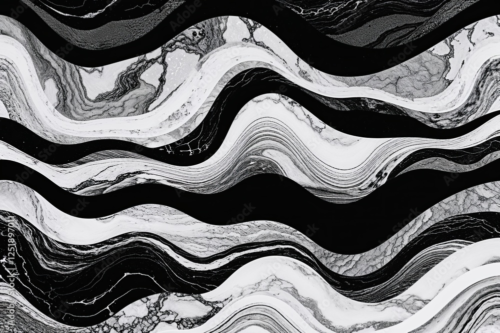 Ilustración de Stock Monochrome Marble Wave Pattern with Fuzzy Noise ...